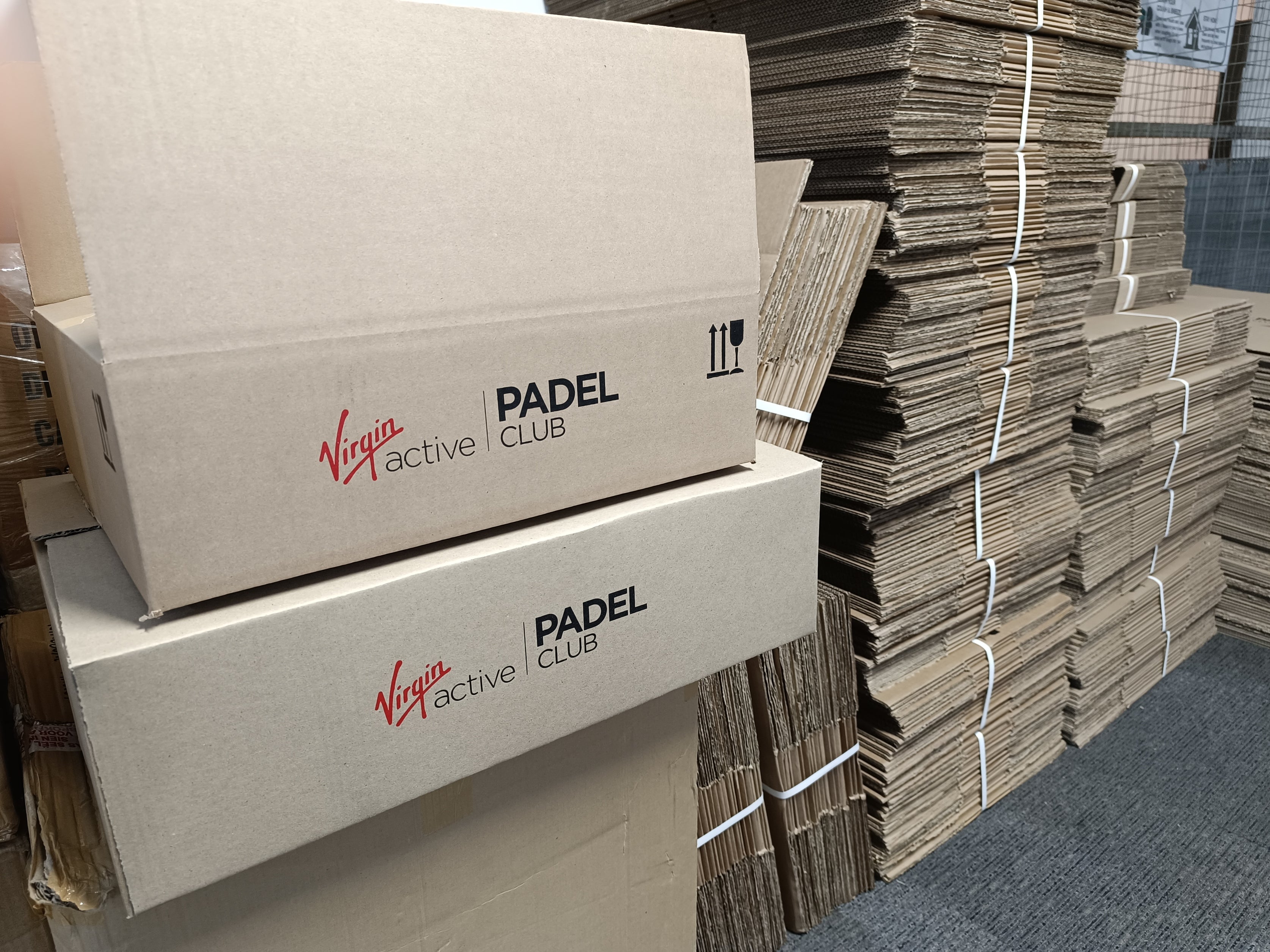 Eco-friendly paper packaging - Virgin Active Padel Club